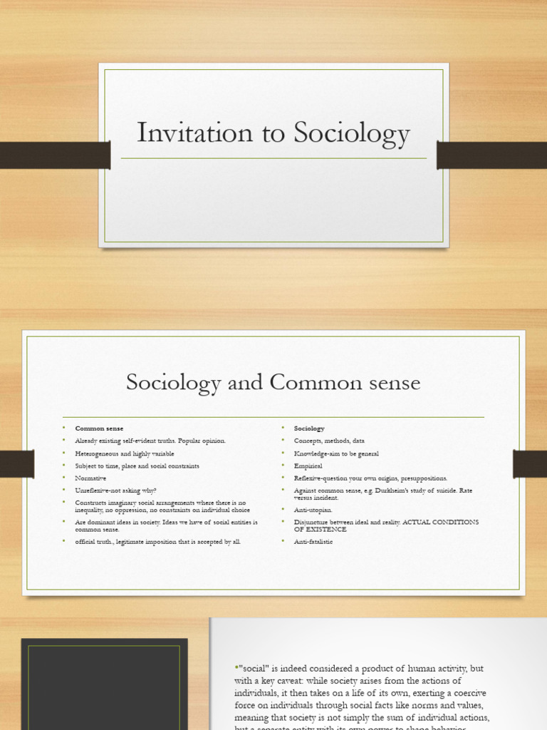 Invitation To Sociology Module 1 PPT SM | PDF | Max Weber | Sociology