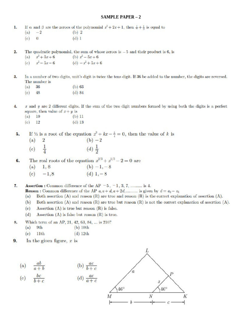 Maths Question Paper 4 | PDF