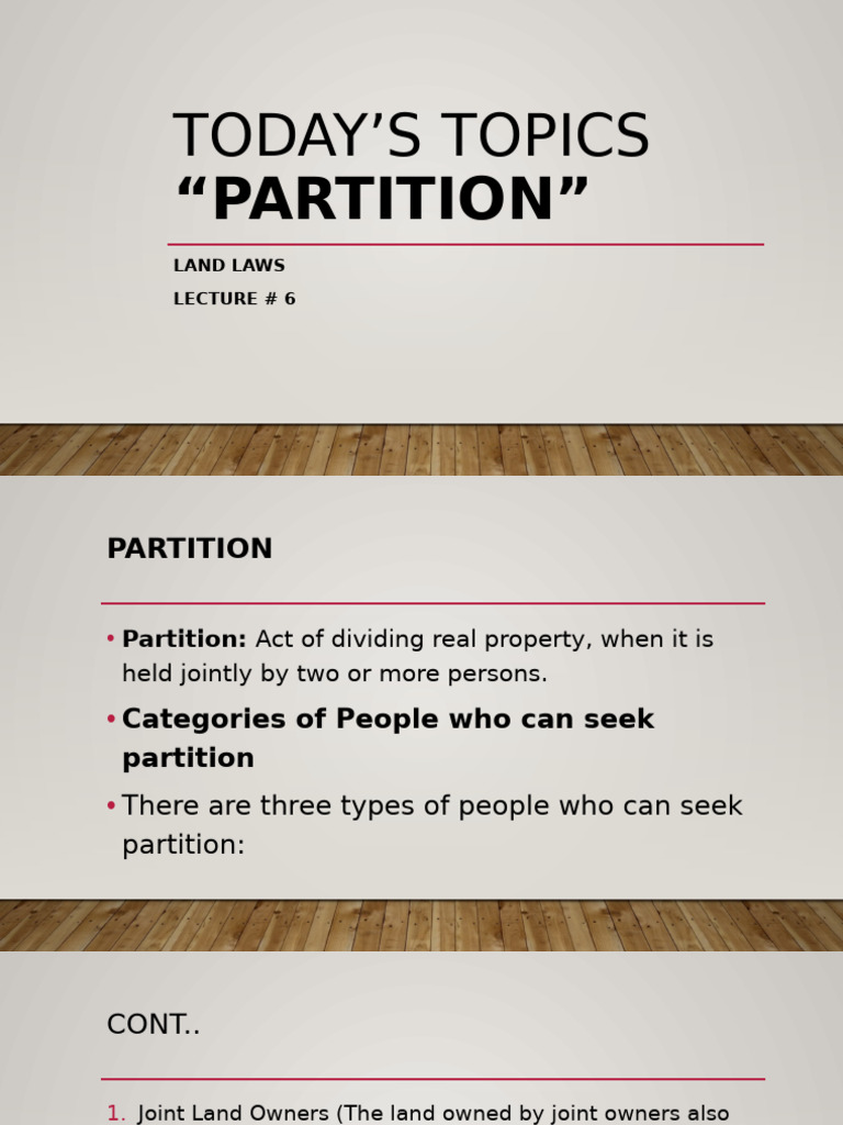 Understanding Land Partition Laws | PDF | Civil Law (Common Law ...