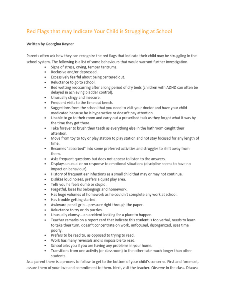 Red Flags That May Indicate Your Child Is Struggling at School and How ...