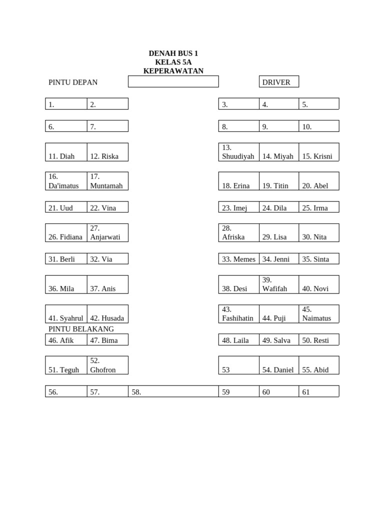 Denah Bus 1.2.3 | PDF