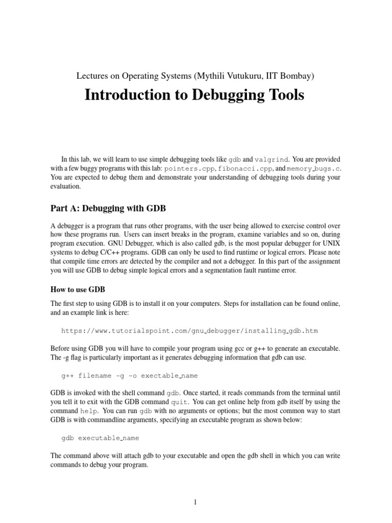intro-debug | PDF | Debugging | Software