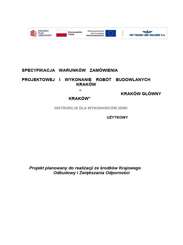 TOM III SWZ - Program Funkcjonalno-Użytkowy (PFU) | PDF