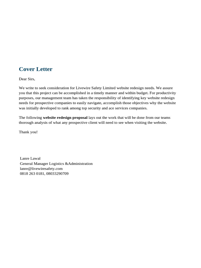 Website Redesign Proposal for Livewire Safety | PDF | Risk | Fire Safety