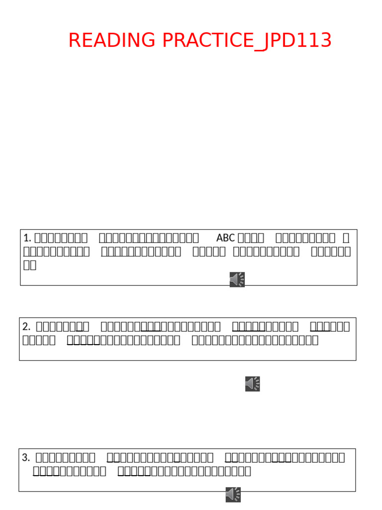 PT2 JPD113ReadingPractice | PDF