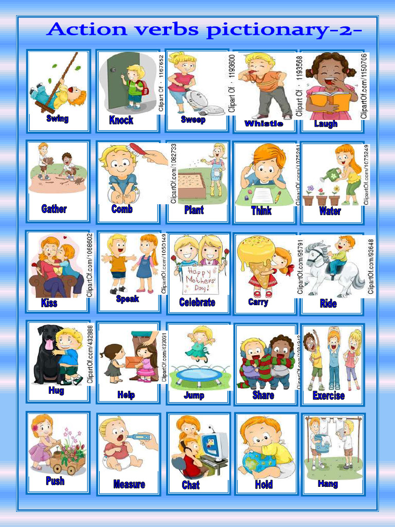 Action Verbs Pictionary2 - 56461 | PDF