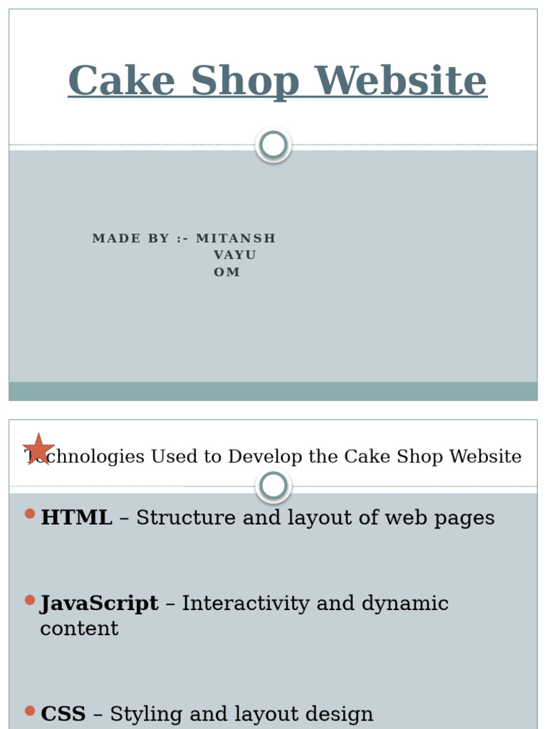 Cake Shop Website | PDF