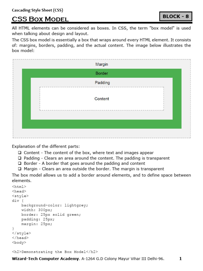 Unit_8 CSS Box Model | PDF