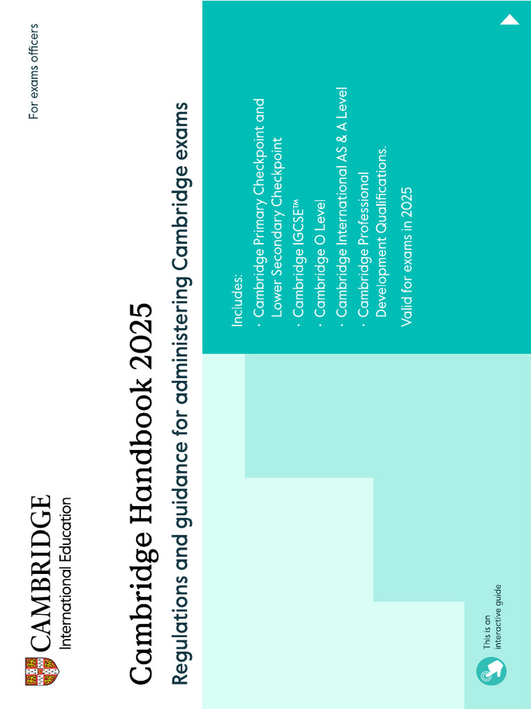 Cambridge Handbook 2025_Extract for Invigilators | PDF