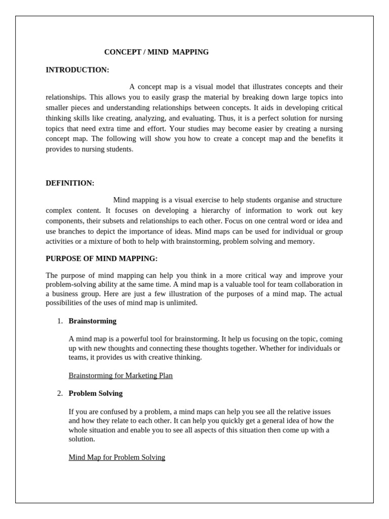 Concept Mind Mapping | PDF | Brainstorming | Thought