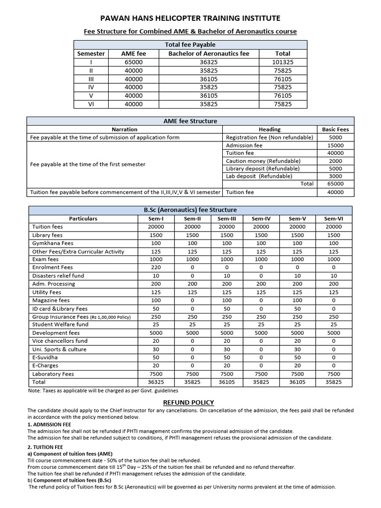 Institute Fee Structure 2020 | PDF | Fee | Payments