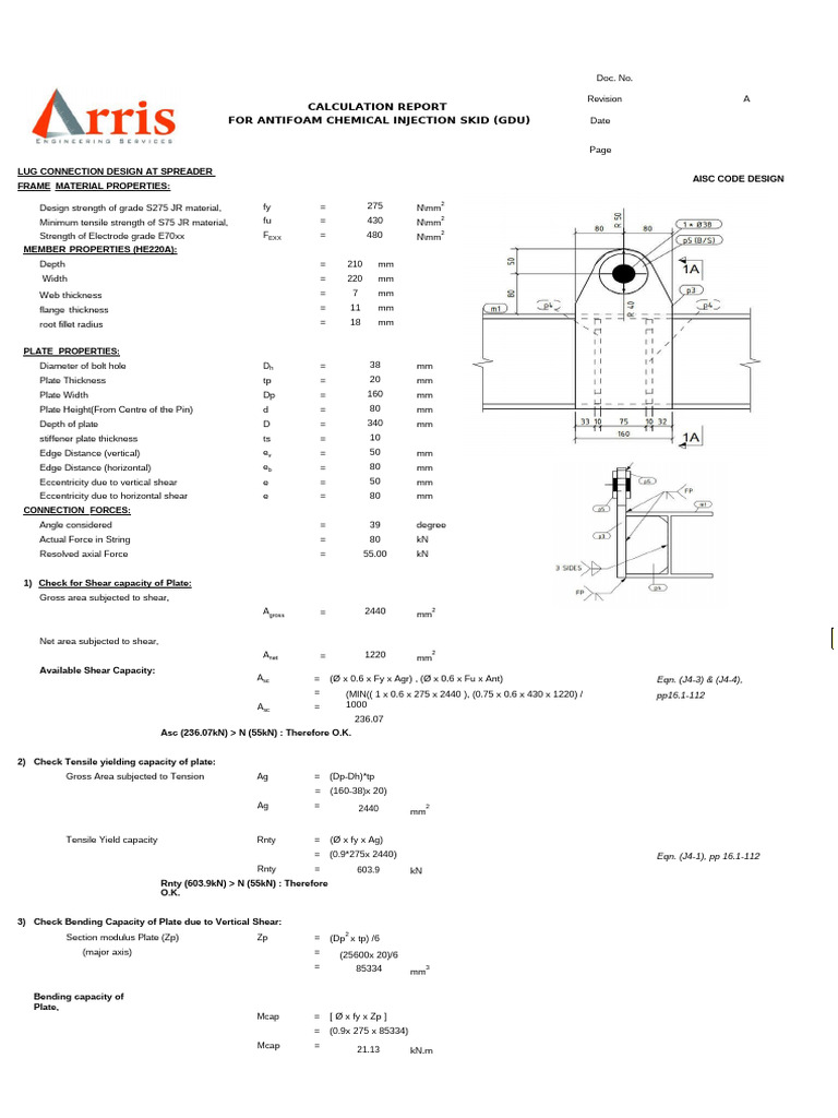 Lug Design | PDF | Bending | Solid Mechanics