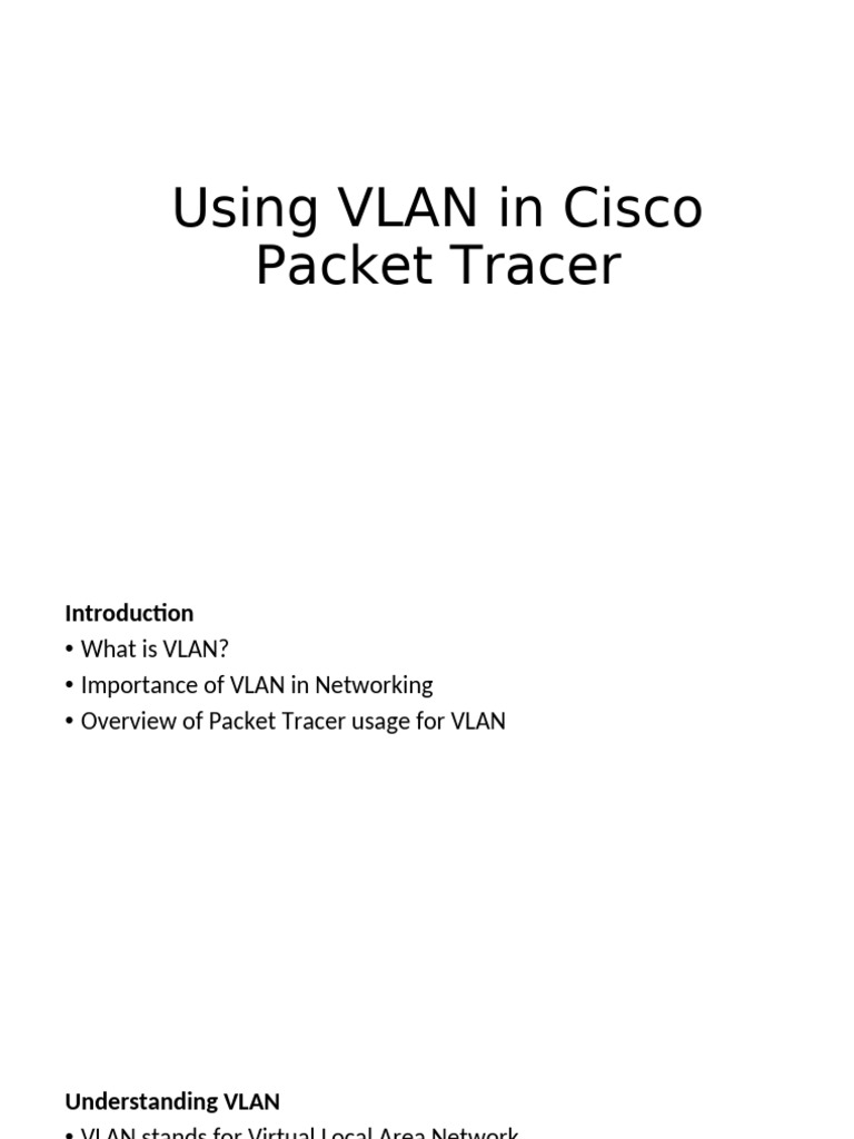 Using VLAN in Cisco Packet Tracer | PDF | Computer Network | Network Switch