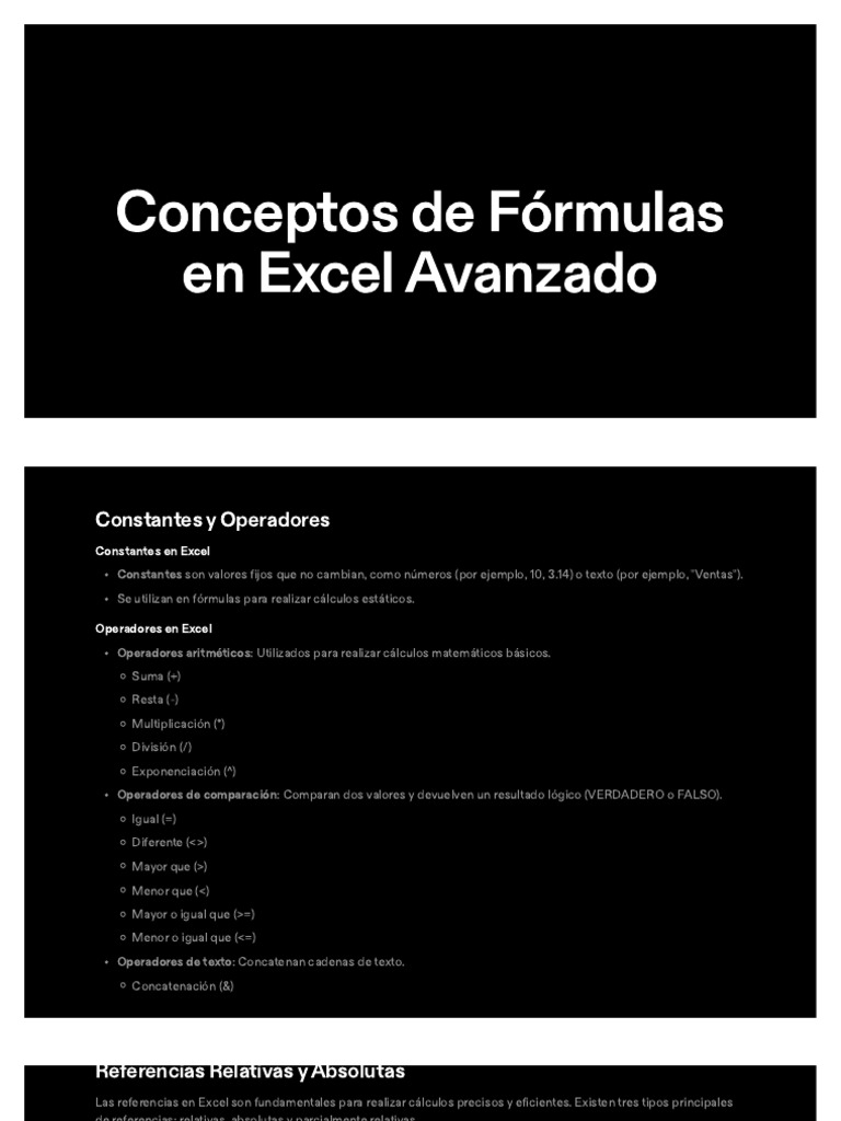03 conceptos-de-formulas-en-excel-avanzado-2025-1-9-4-33-0 | PDF ...