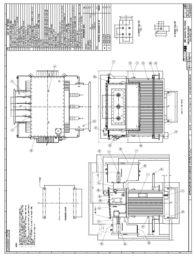 Drawing For Hitachi 11kV, 1500 KVA Oil-Immersed (1LAR008591) | PDF