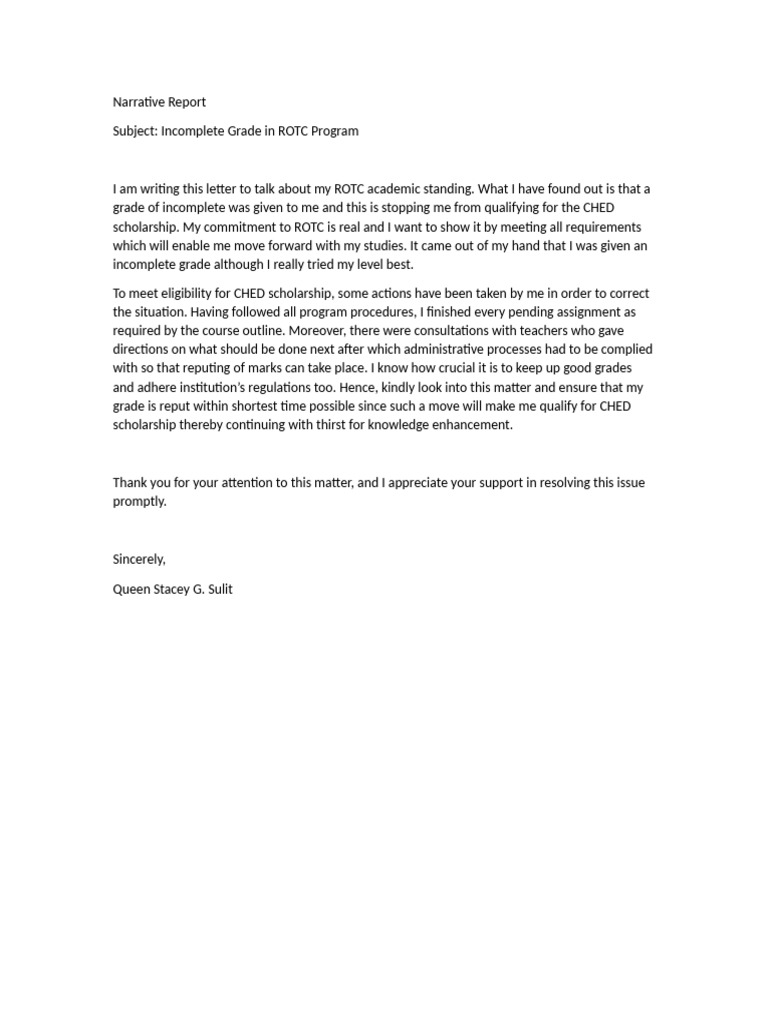 Narrative Report Ched Scholarship | PDF