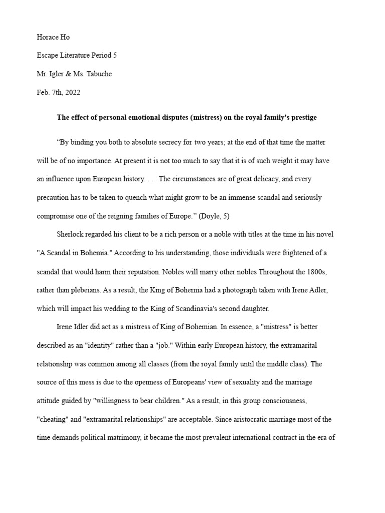 Sherlock log Final | PDF | Sherlock Holmes | Mistress (Lover)