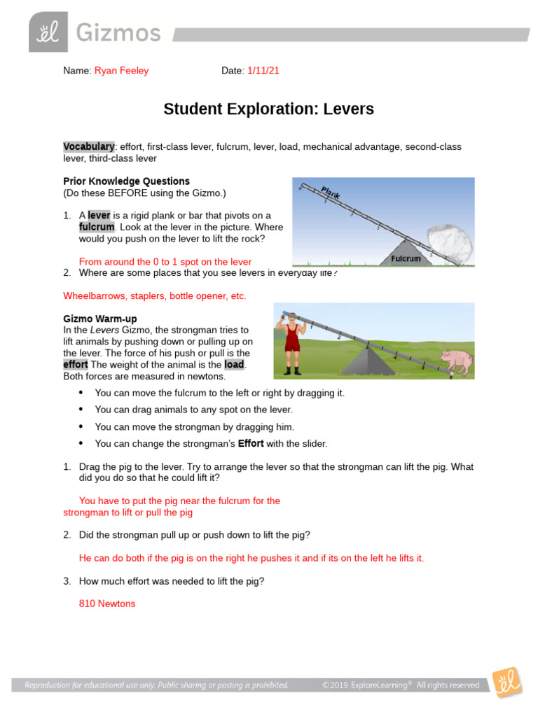 343 Physics Levers Simulation Lab | PDF | Lever | Force