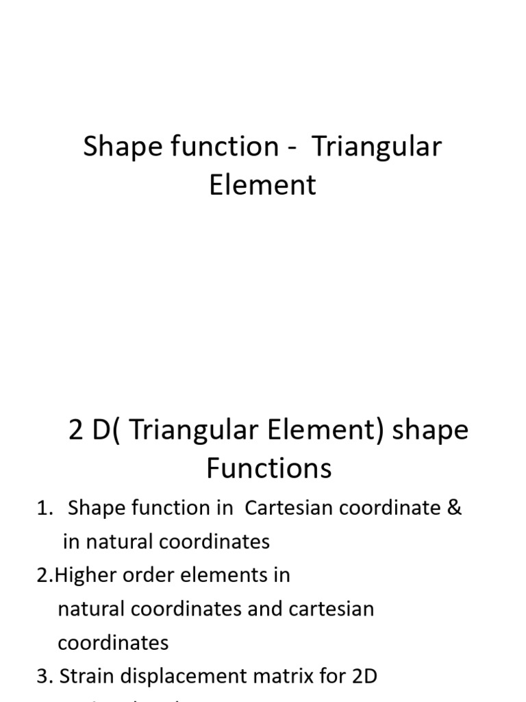 2 D( Traingular Element ) Shape Functions | PDF | Algebra | Mathematics