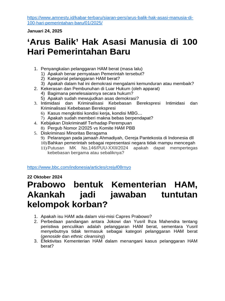 Bahan Tutorial Demokrasi dan HAM Dalam UUD | PDF
