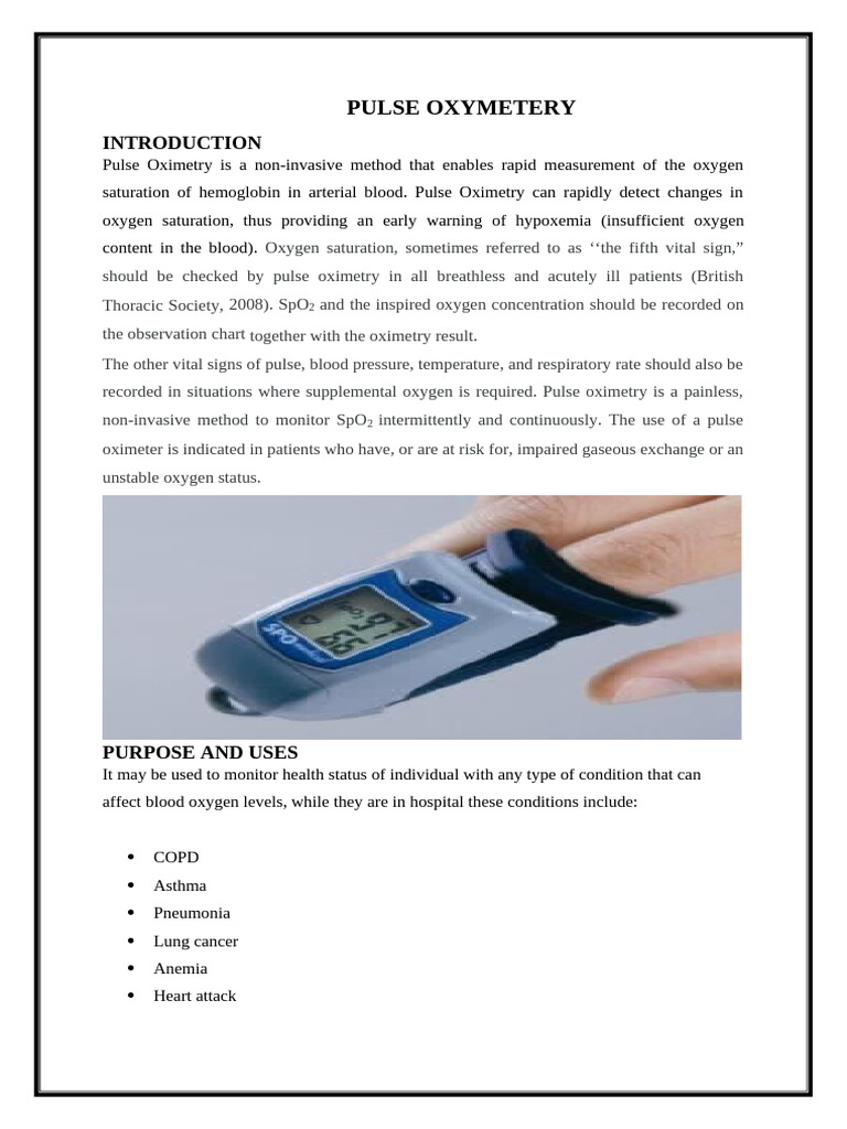 Understanding Pulse Oximetry Usage | PDF | Medical Specialties ...