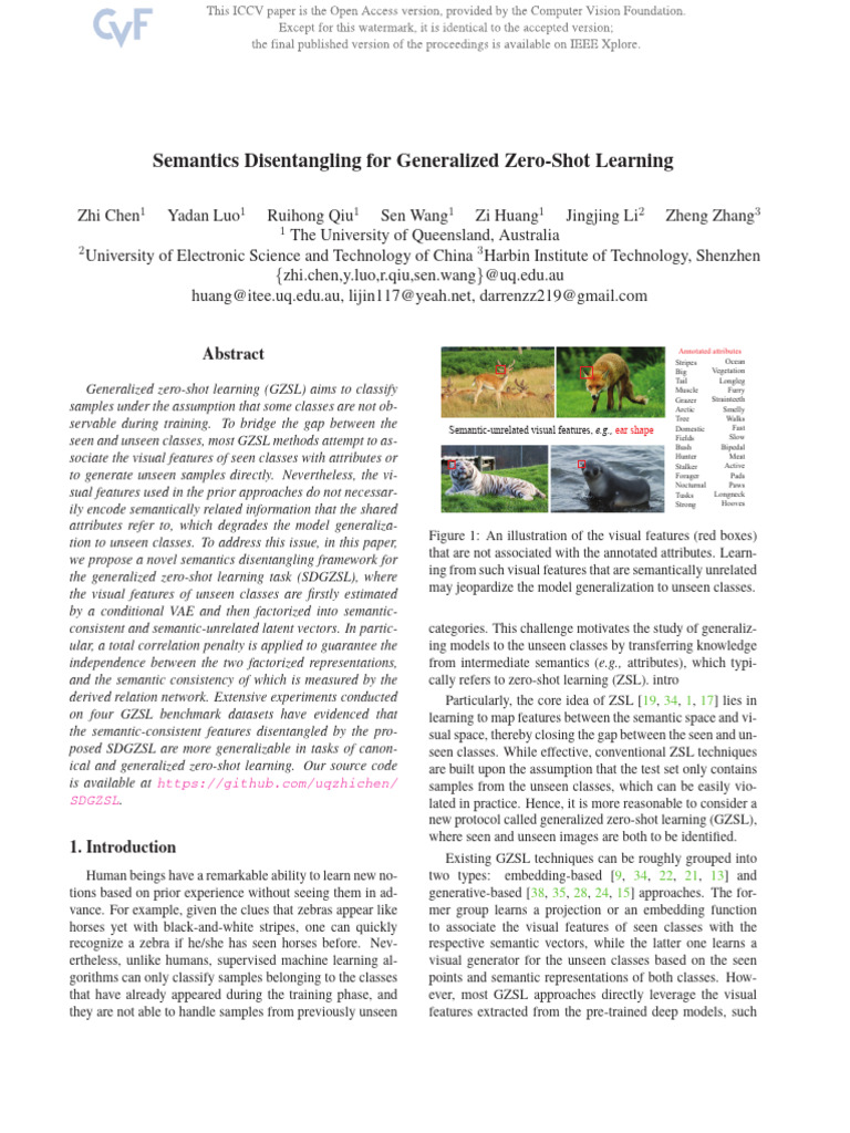 Chen Semantics Disentangling For Generalized Zero-Shot Learning ICCV 2021 Paper | PDF ...