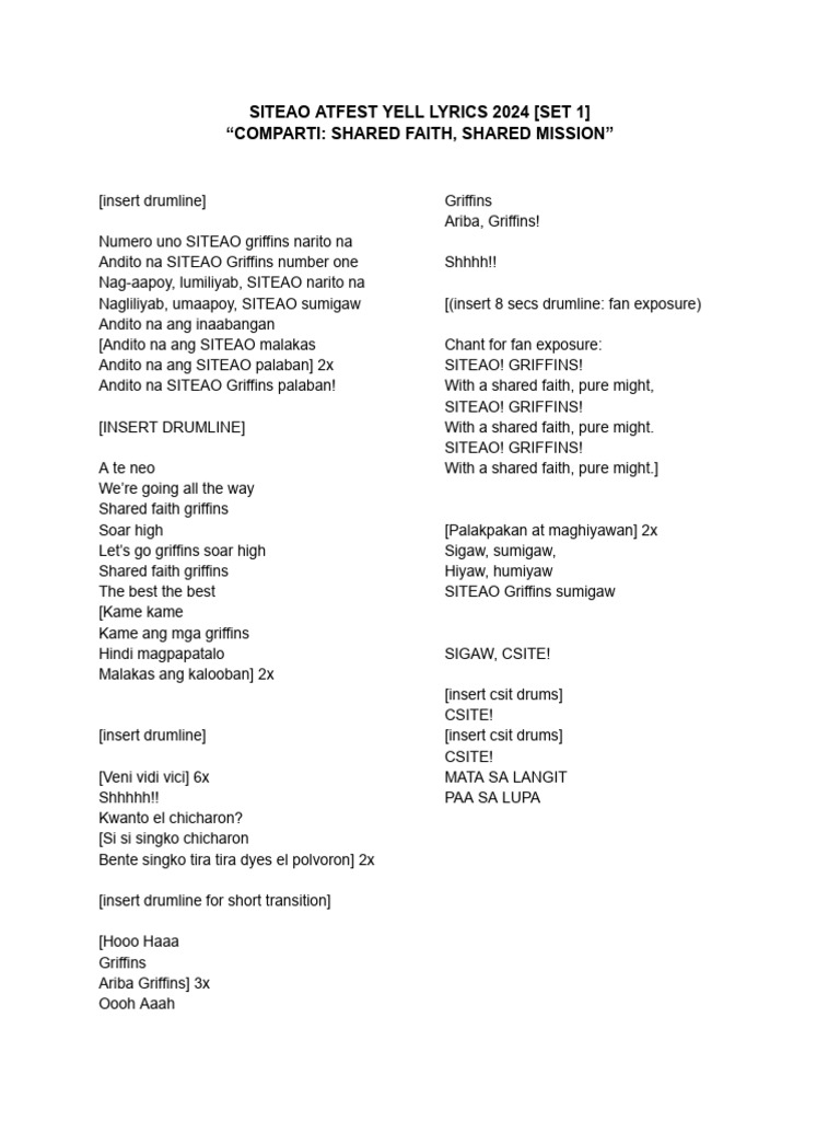 Yell Lyrics 2024 | PDF