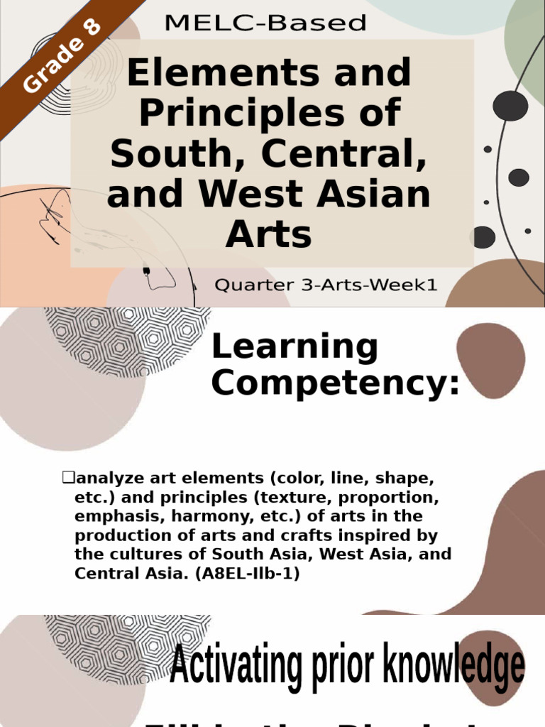 Q3-PPT-ARTS8 - Week 1 (Elements and Principles of South Central and ...