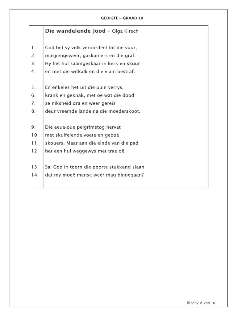 Die Wandelende Jood Gedig | PDF