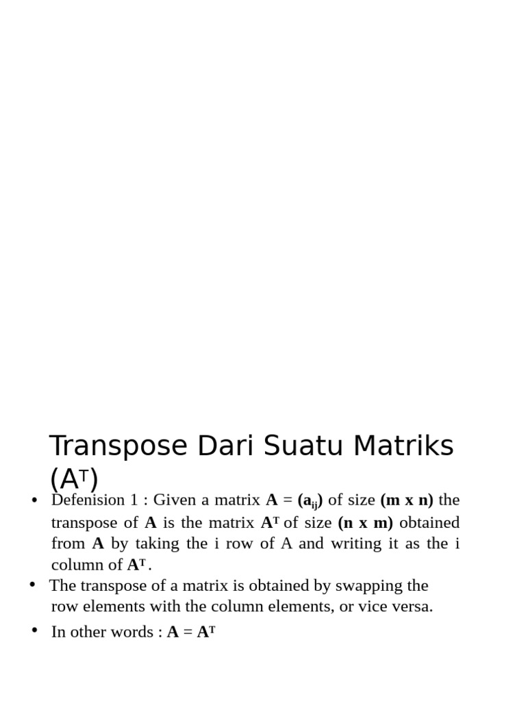 Transpose Matriks | PDF