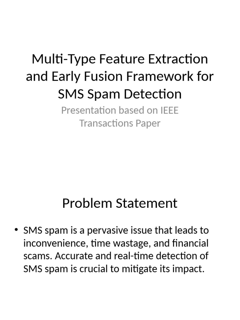 SMS Spam Detection Presentation | PDF