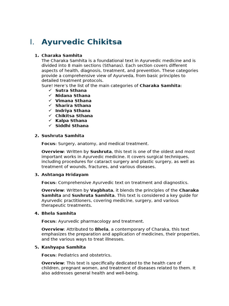 Ayurvedic Texts and Their Healing Practices | PDF | Ayurveda | Vedas
