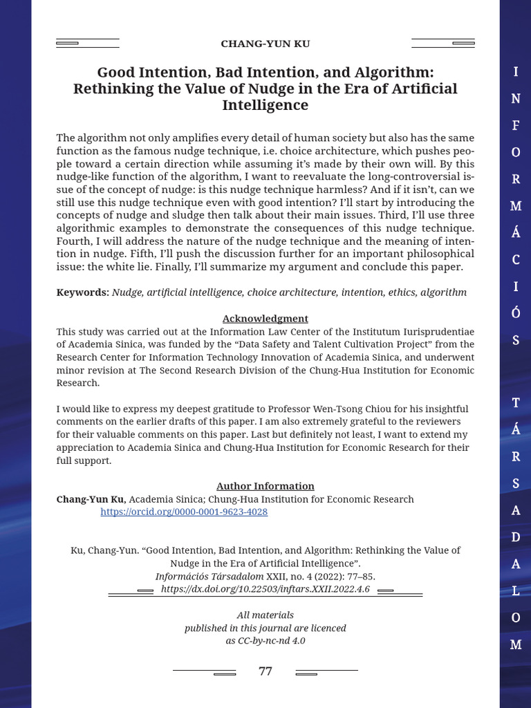 Good Intention Bad Intention and Algorithm Rethink | PDF | Cognitive Science | Cognition