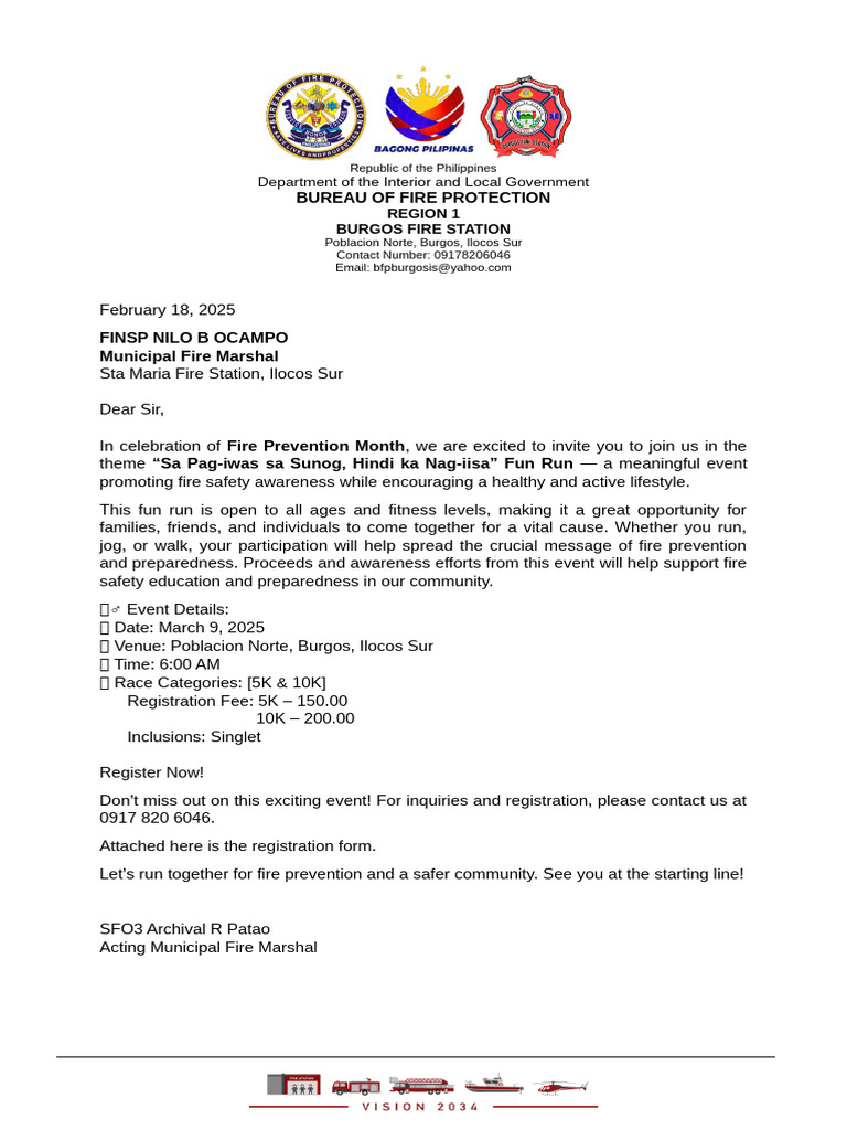 Fire Prevention Month Fun Run Invite | PDF | Philippines | Combustion