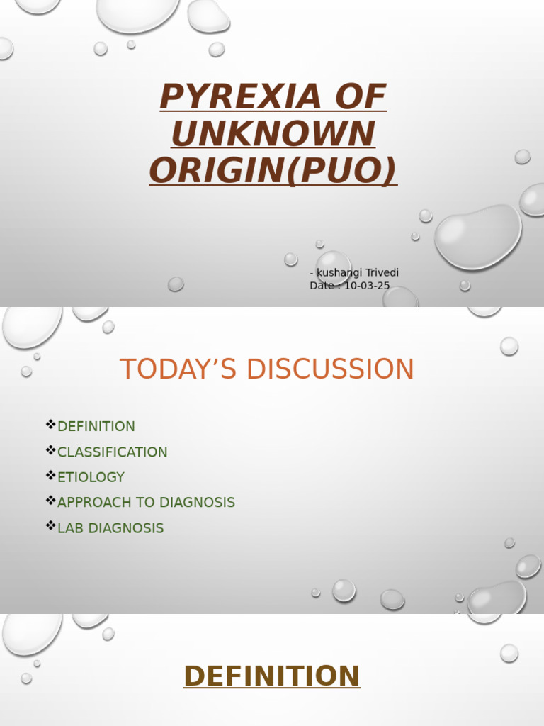 Pyrexia of Unknown Origin (Puo) | PDF | Infection | Fever