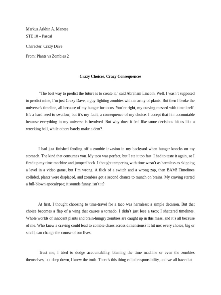 Crazy Choices and Their Consequences | PDF
