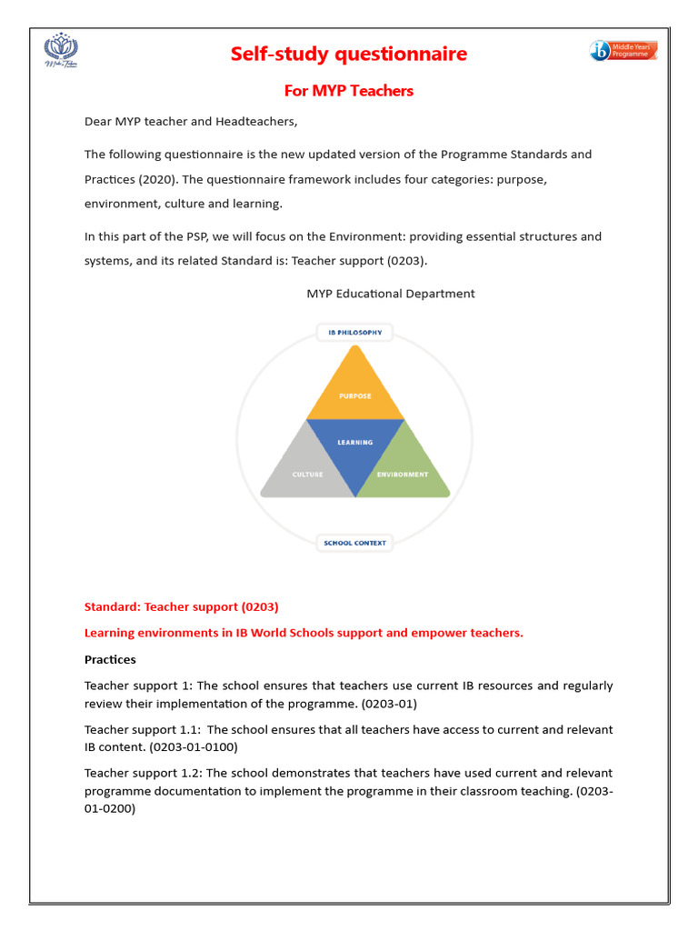 MYP Teacher Support Self-Study Guide | PDF
