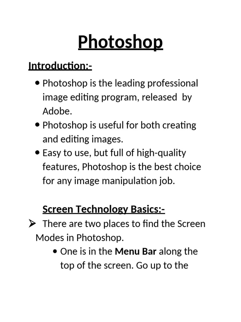 Photoshop Notes | PDF | Window (Computing) | Adobe Photoshop
