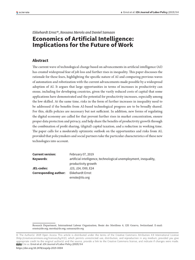 Economics of Artificial Intelligence Implications For The Future of ...