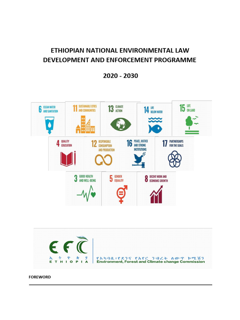 Ethiopian National Environmental Law Development and Enforcement | PDF ...