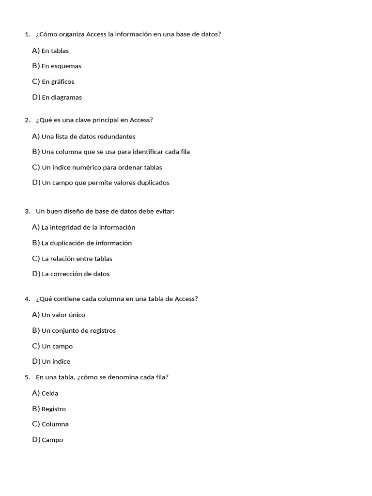 EXAMEN UF0322 | PDF | Bases de datos | Información