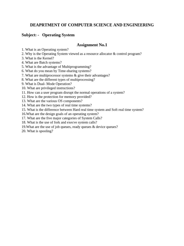 Os Assignment 1 | PDF