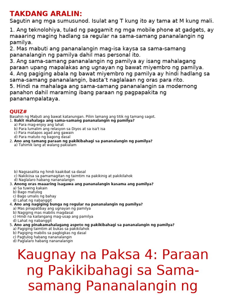 Takdang Aralin | PDF