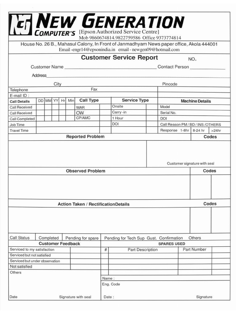 Call Report Epson | PDF