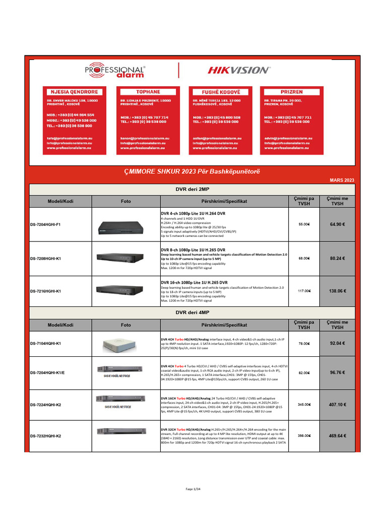DVR and NVR Specifications and Prices | PDF | Access Control | Digital ...