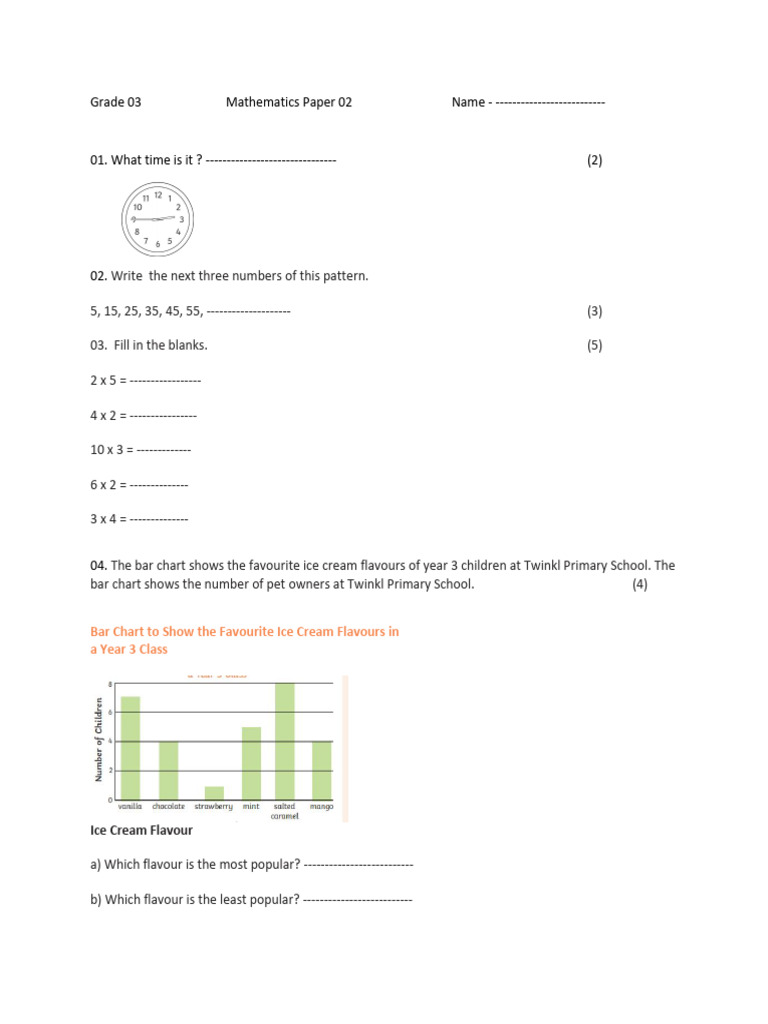 Mathematics Grade 3 | PDF
