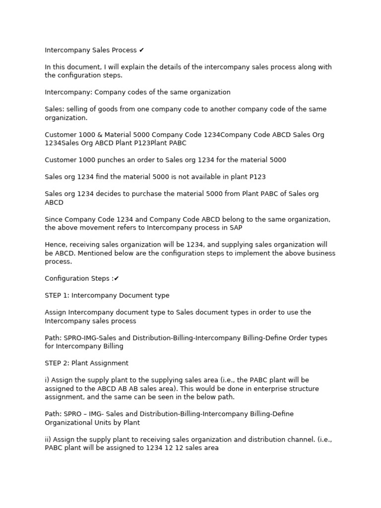 Intercompany Sales Process Overview | PDF | Business | Business Economics