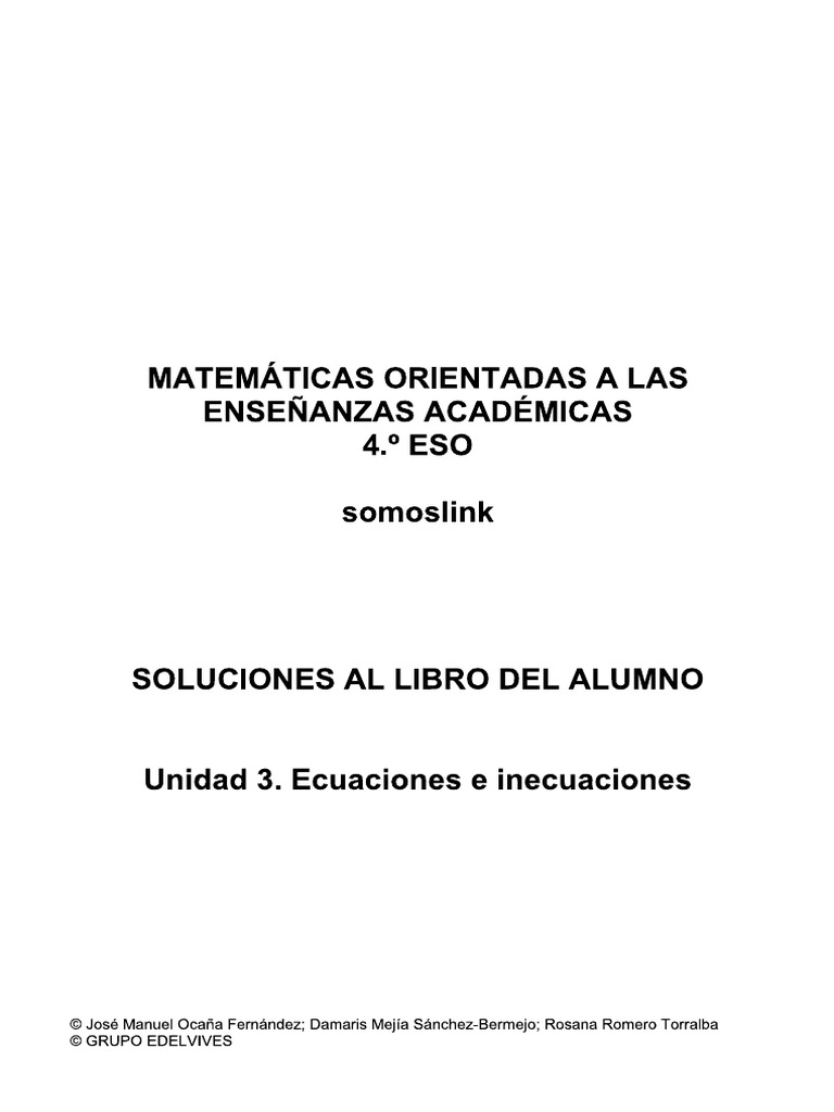 Tema3 Ecuaciones e Inecuaciones | PDF