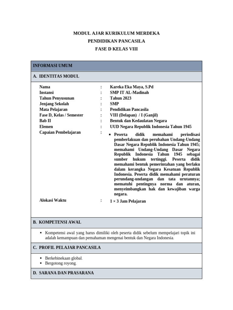Modul Ajar Fix | PDF