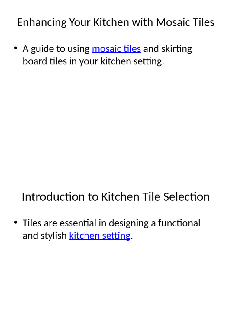 Kitchen Tiles Presentation (1) | PDF
